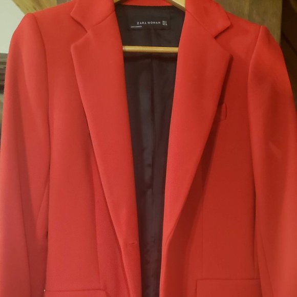 Zara | Jackets & Coats | Zara Red Coat | Poshmark